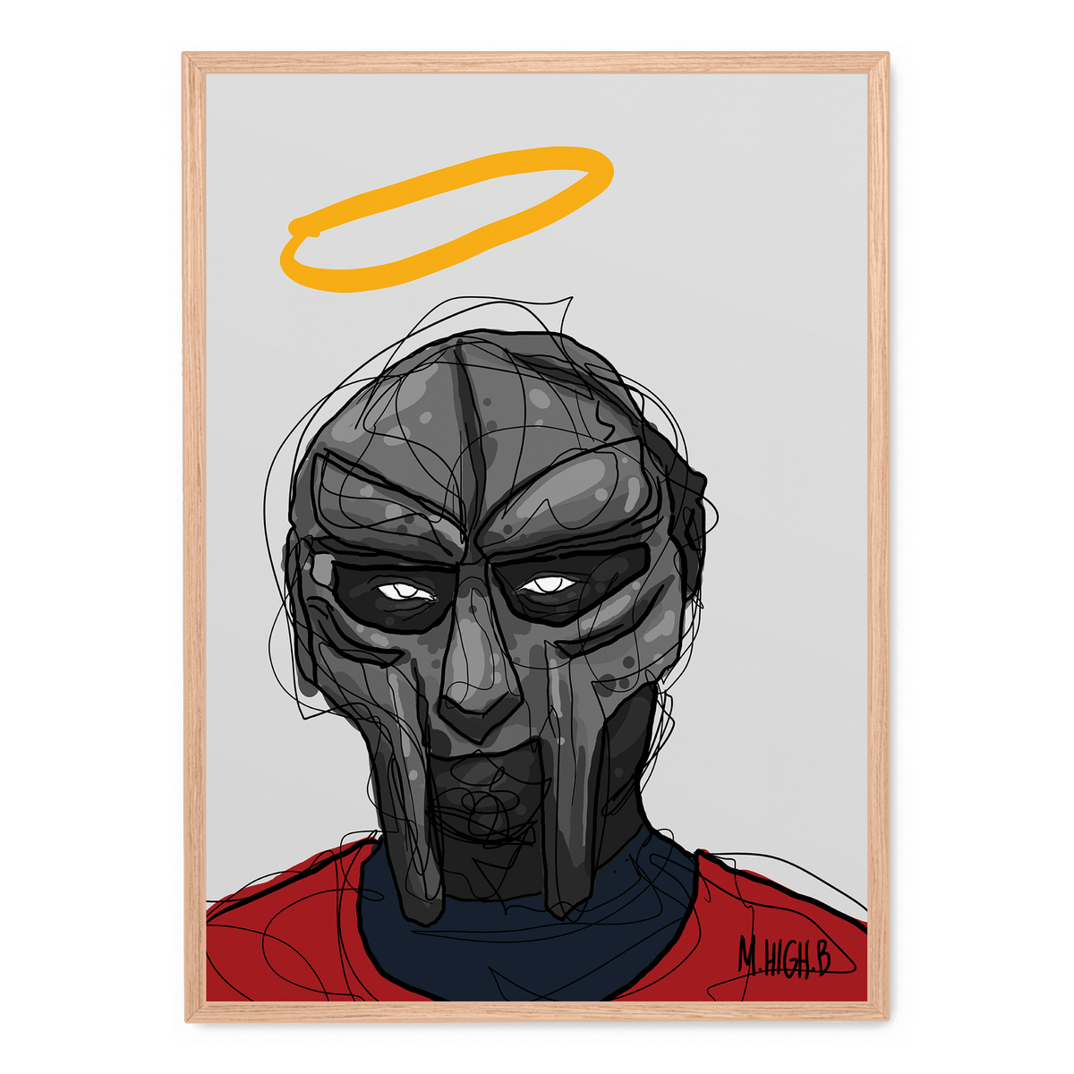 MF DOOM X M HIGH B Poster Postera art mf-doom-x-m-high-b-poster-postera-art