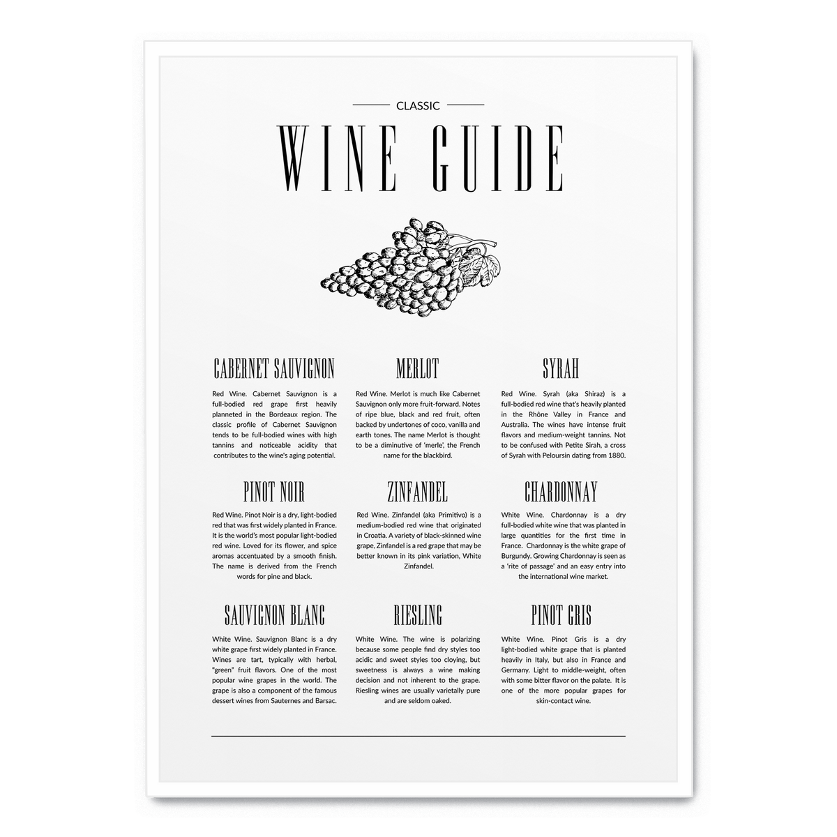 Classic Wine Guide poster | Postera.art