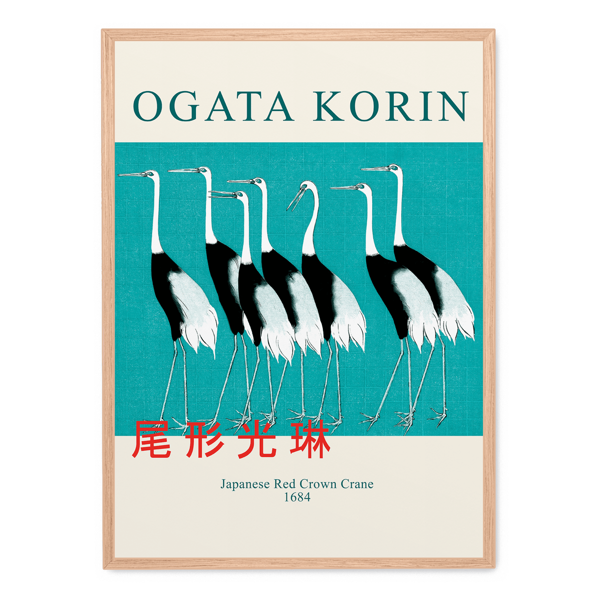 Ogata Korin - Japanese Red Crown Crane poster | Postera.nl